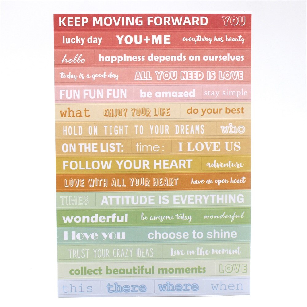 KSCRAFT 8pcs Colors Words Stickers for Scrapbookin... – Grandado