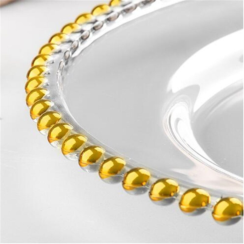 1pc 8/10/13 inch gold inlay charger plates round g... – Grandado