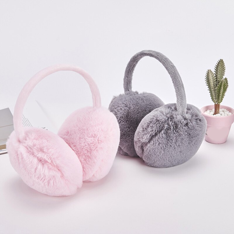 Adjustable Warm Faux Fur Earmuff Women Headband Ea... – Grandado