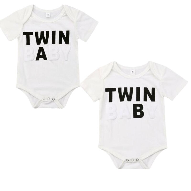 Twin Bodysuit Clothes Baby Girl Boy Summer Letter ... – Grandado