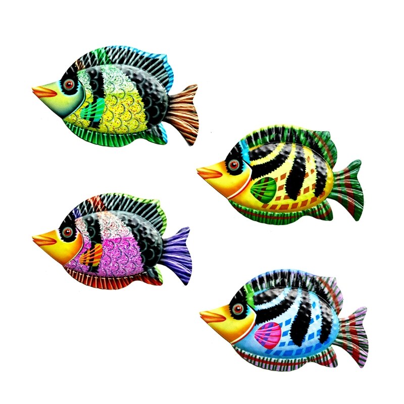 D08D Metal Fish Wall Art Decor Colorful Iron Sea L... – Vicedeal