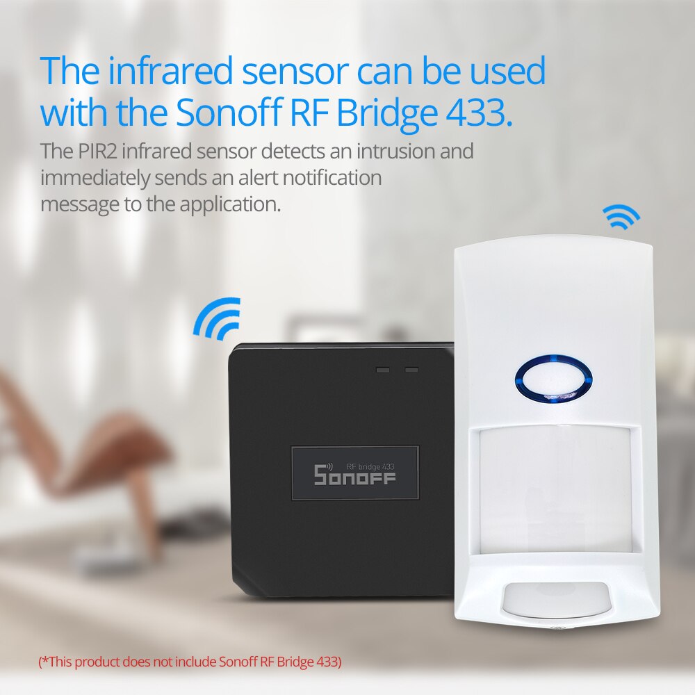 SONOFF-Sensor de alarma inalámbrico PIR2 PIR, Dete... – Grandado