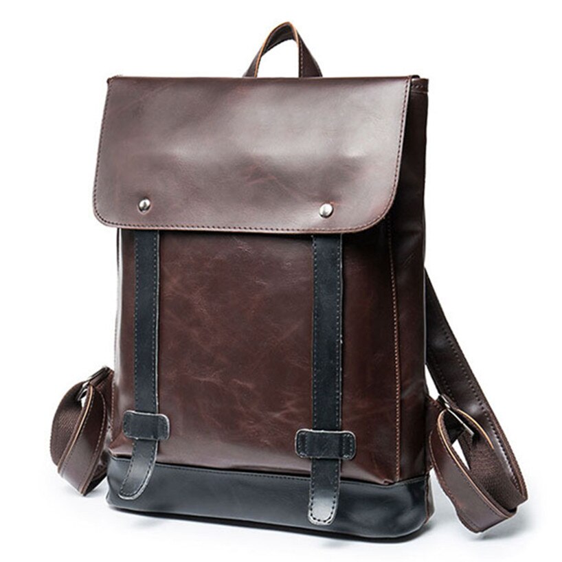 Vintage PU leather backpacks bags for men big capa... – Vicedeal