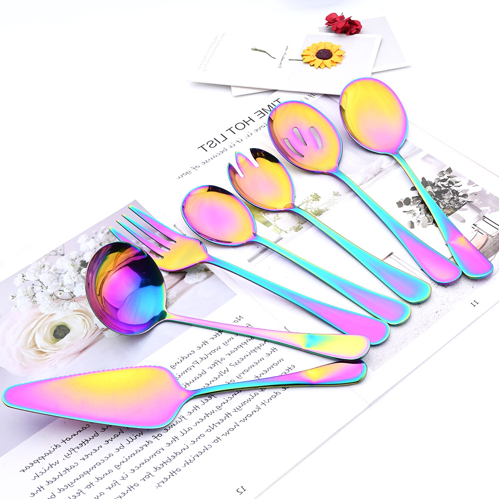 7Pcs Rainbow Dinnerware Soup Spoon Colander Spoon ... – Grandado