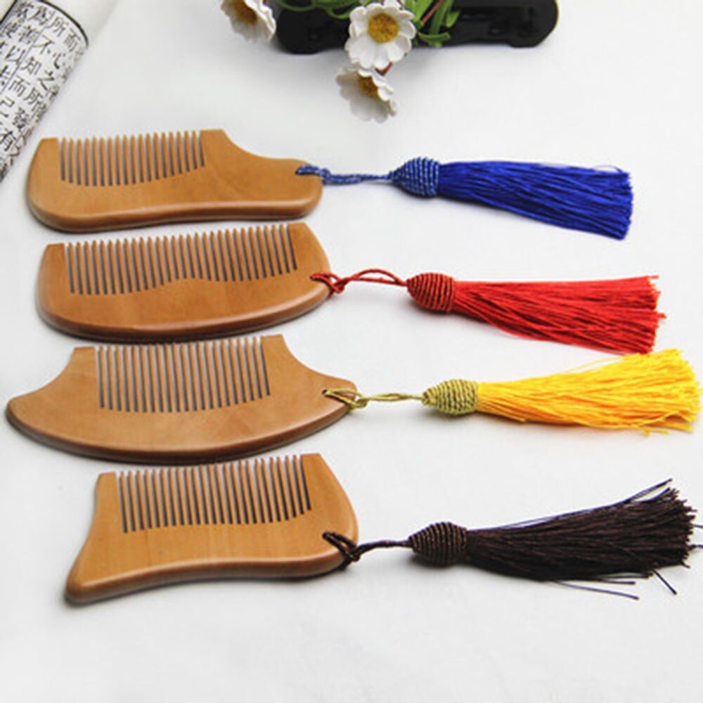 1pcs Natural Peach Wood Comb Close Teeth Anti-stat... – Vicedeal