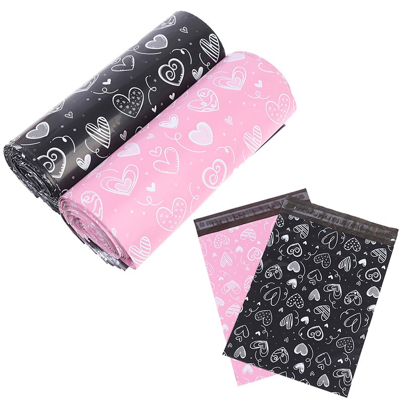 10PCS Black Pink Heart Poly Mailer Packaging Envel... – Vicedeal