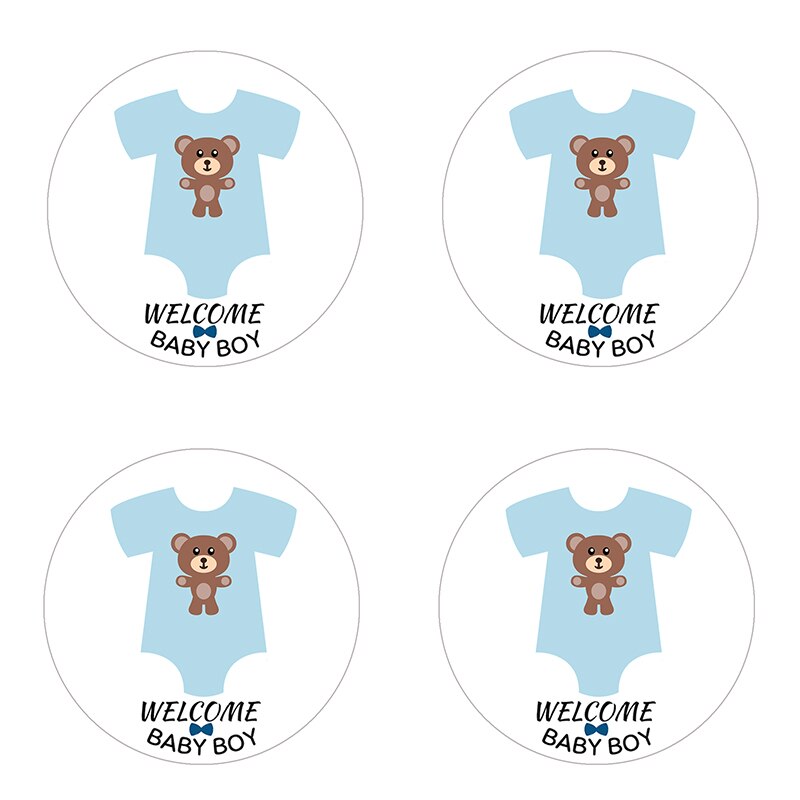24/48pcs Baby Shower Boy Stickers Seal Label Candy... – Grandado