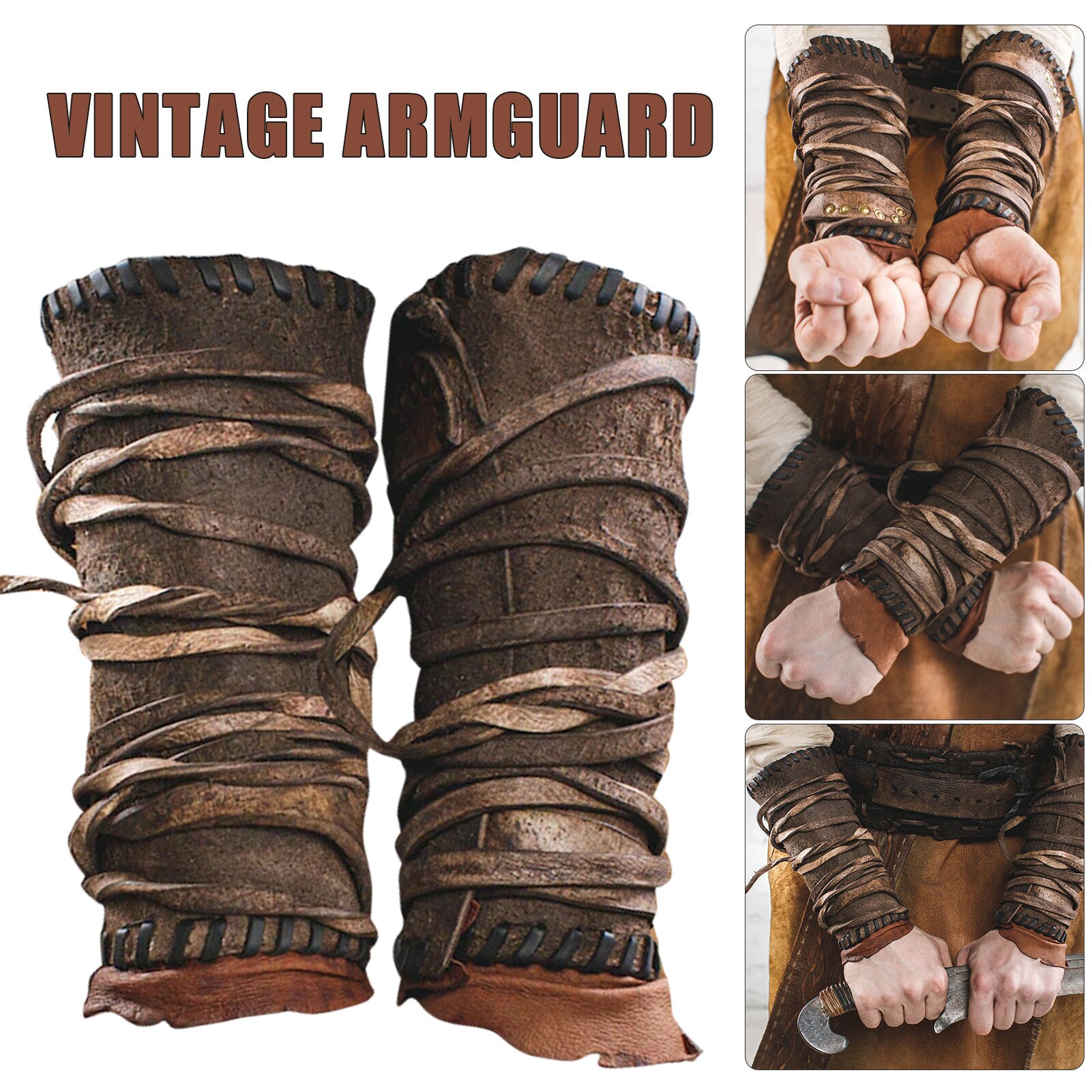 Arm Bracers Middeleeuwse Faux Lederen Pols Manchet... – Vicedeal