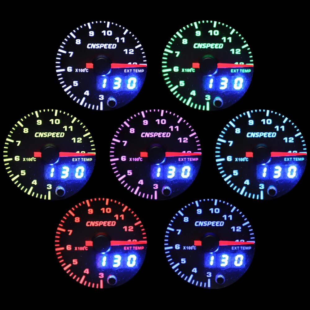 2 "52mm 7 Kleuren LED Auto Uitlaatgastemperatuur G... – Grandado