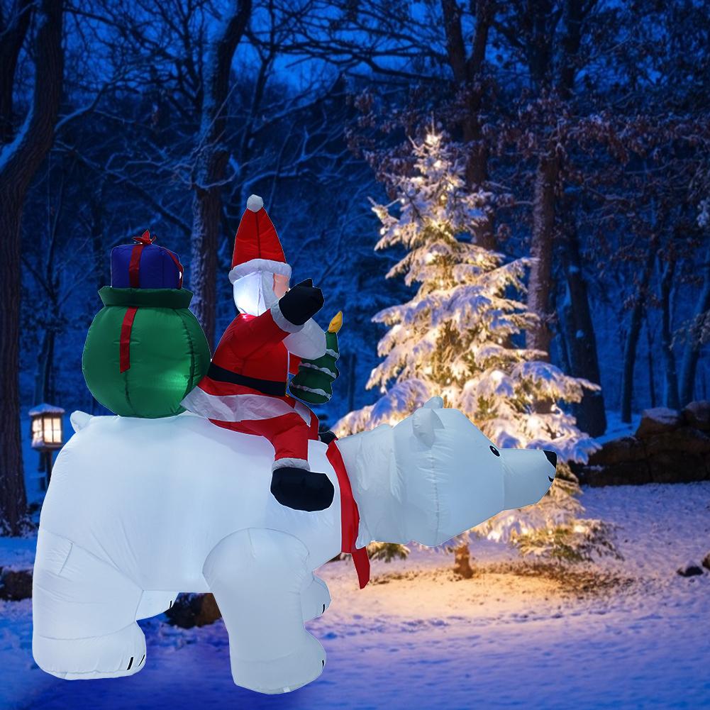 6FT Giant Inflatable Santa Claus Riding Polar Bear... – Grandado