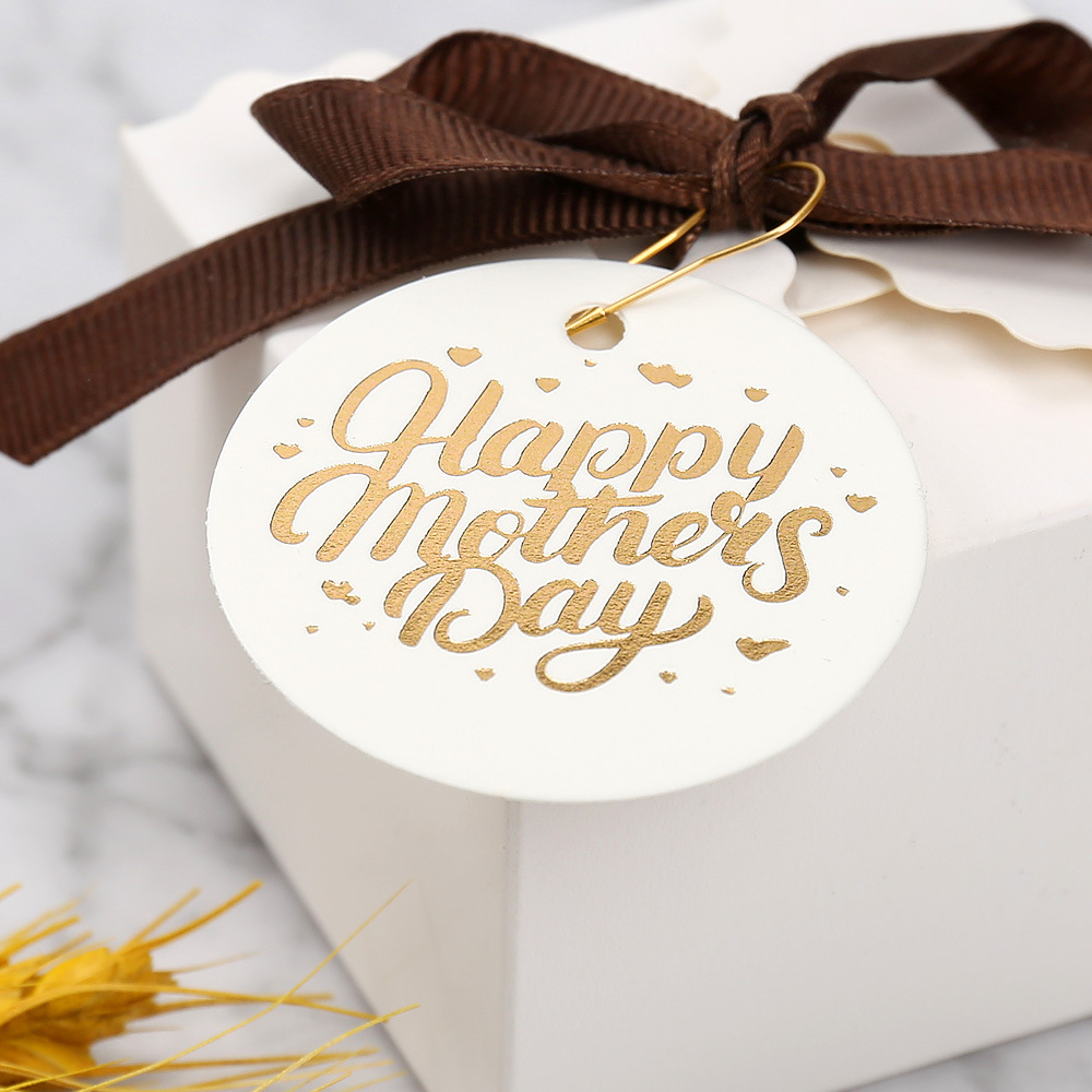 50pcs Happy Mother's Day Tags Bronzing White Paper... – Grandado