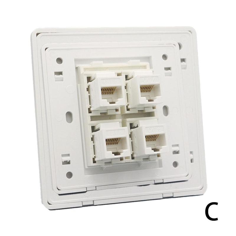 Wall Plate 1/2/4 Port Single Socket Network Wall F... – Grandado