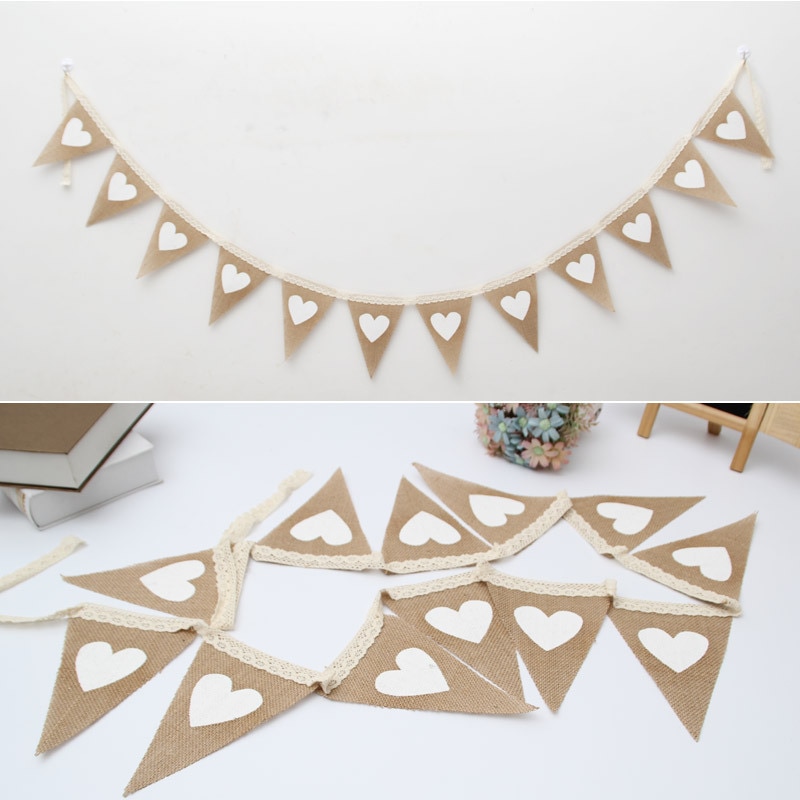 Jute linen Love Candy Bar Bunting Party Decor Baby... – Grandado
