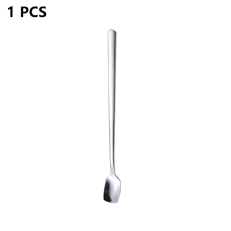1/5PCS Square-Headed Teaspoon Long Handle Stainles... – Grandado