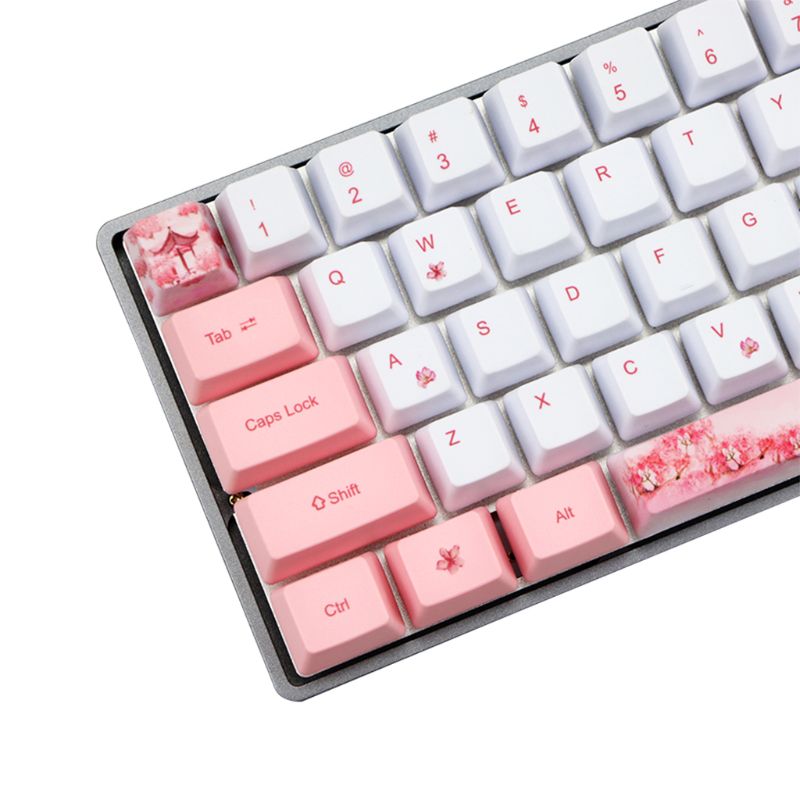 Sakura Dye-Sublimation Mechanical Keyboard Cute Ke... – Grandado