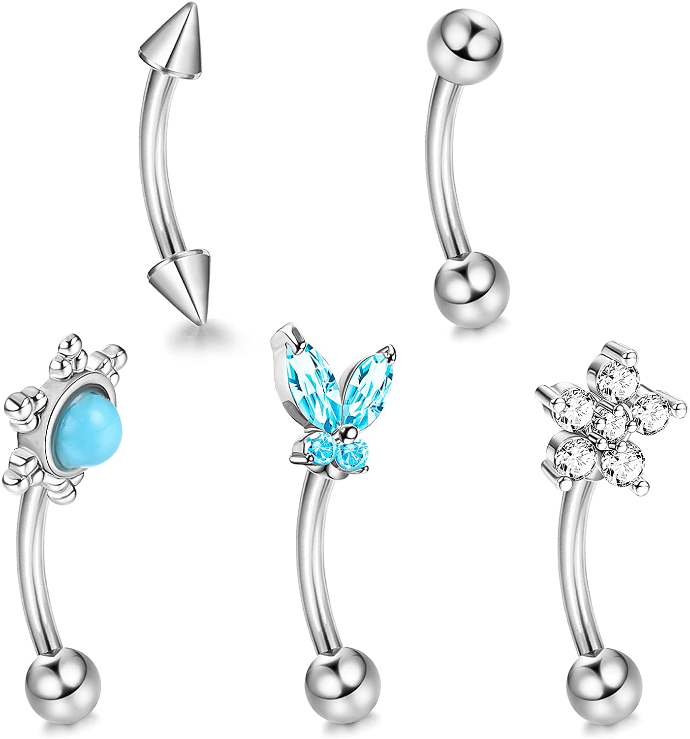 1Pcs 16G Rook Daith Earrings Stainless Steel Belly... – Grandado