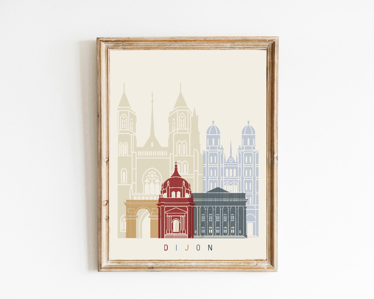 Dijon Skyline Poster- Lámina Artistica Decoracion ... – Vicedeal