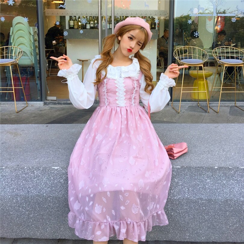 Sweet princess lolita suit female temperament lace... – Grandado