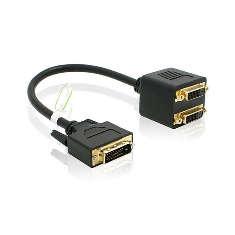 Adaptor DVI-D Male to Dual 2 DVI-I Female Video Y ... – Vicedeal