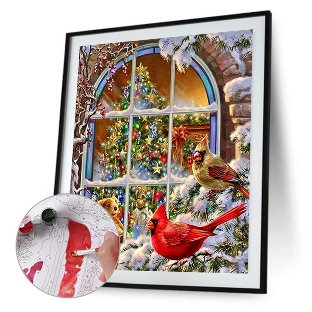 Oil Painting By Numbers Kits Christmas Windows DIY... – Vicedeal