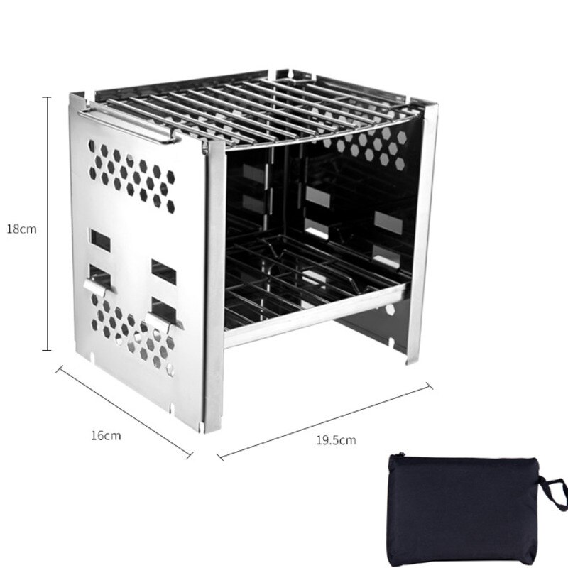Mini Outdoor Stalen Vierkante Hout Kachel Opvouwba... – Vicedeal