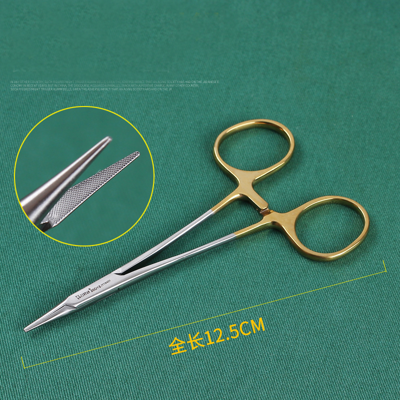 Needle clamp with gold handle double eyelid needle... – Grandado