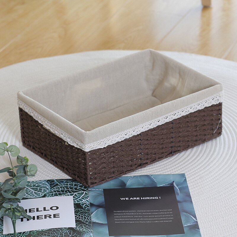 Woven Storage Basket Sundries Basket Rattan Frame ... – Vicedeal