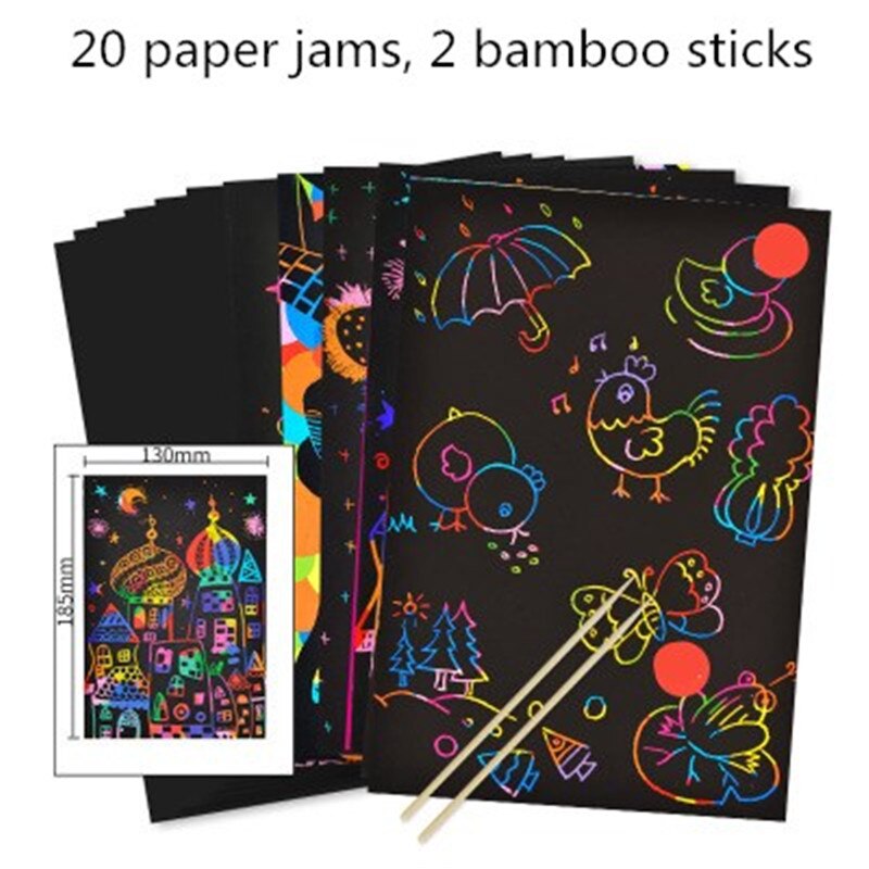 50 Sheets Scratch Art Paper Magic Painting Toy dra... – Grandado