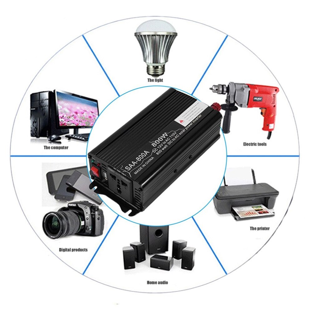 800/1000/1500W Auto Aluminium DC12V Om AC110V Auto... – Grandado