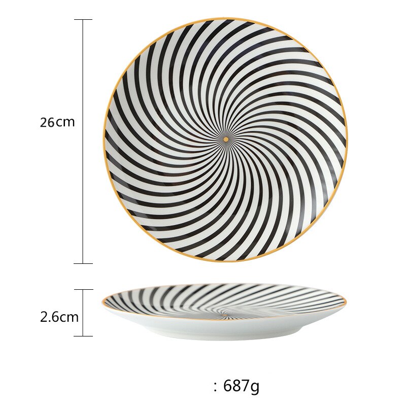 1PC Ceramic Western Plate Nordic Style Household S... – Grandado