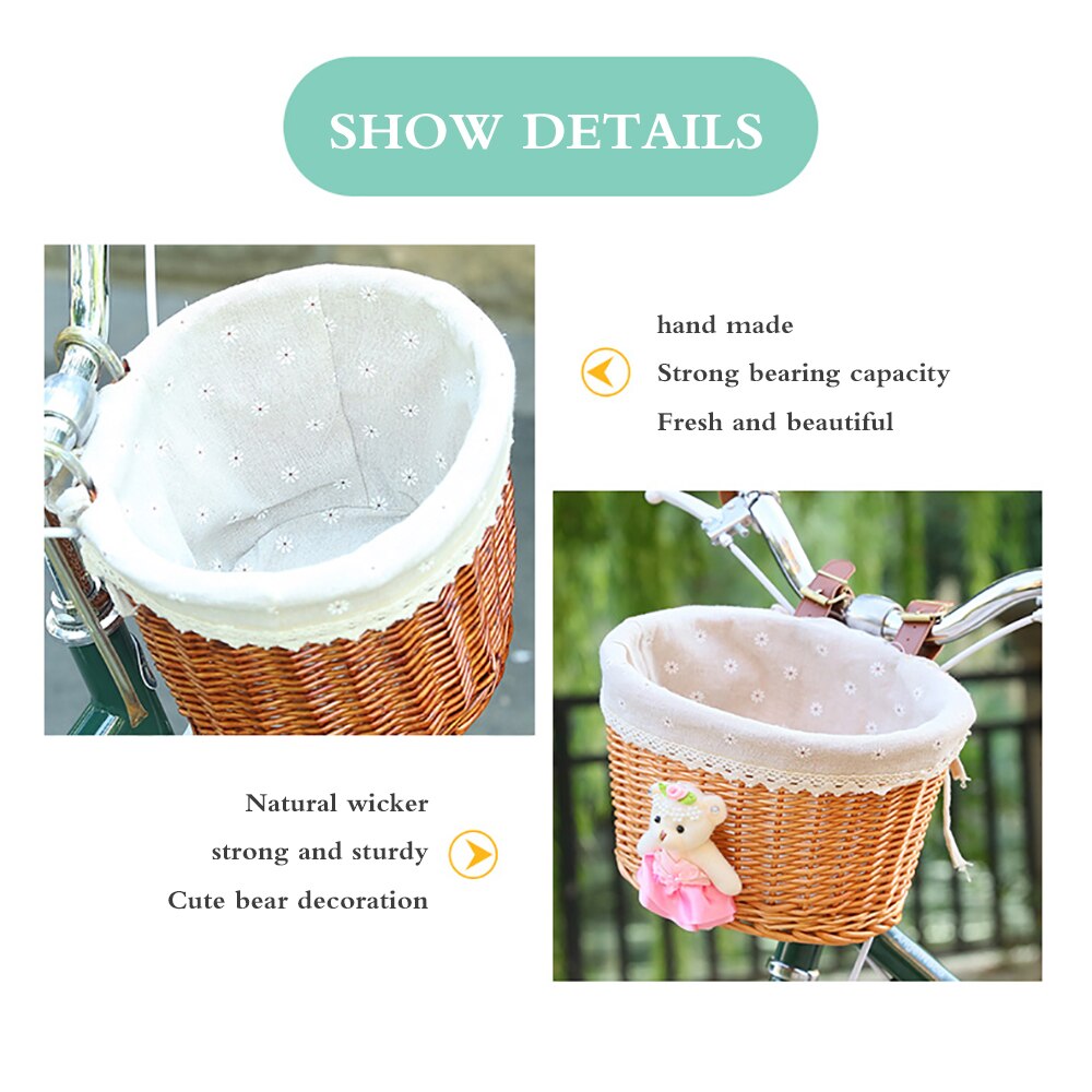 Wicker Front Handlebar Bike Basket Cargo Hand-Wove... – Grandado