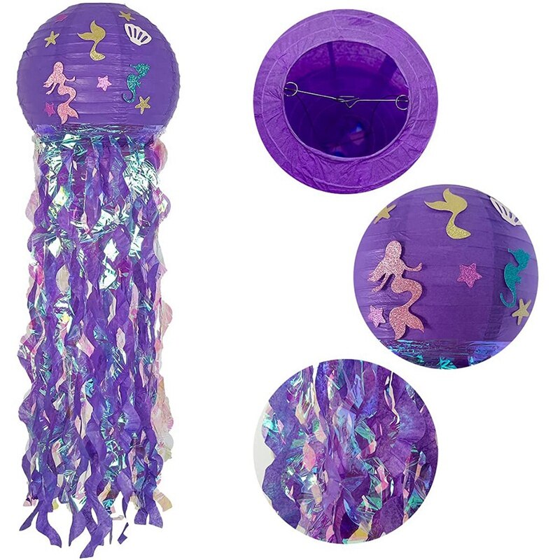 3 Pack Jellyfish Paper Lanterns Kit Mermaid Hangin... – Grandado