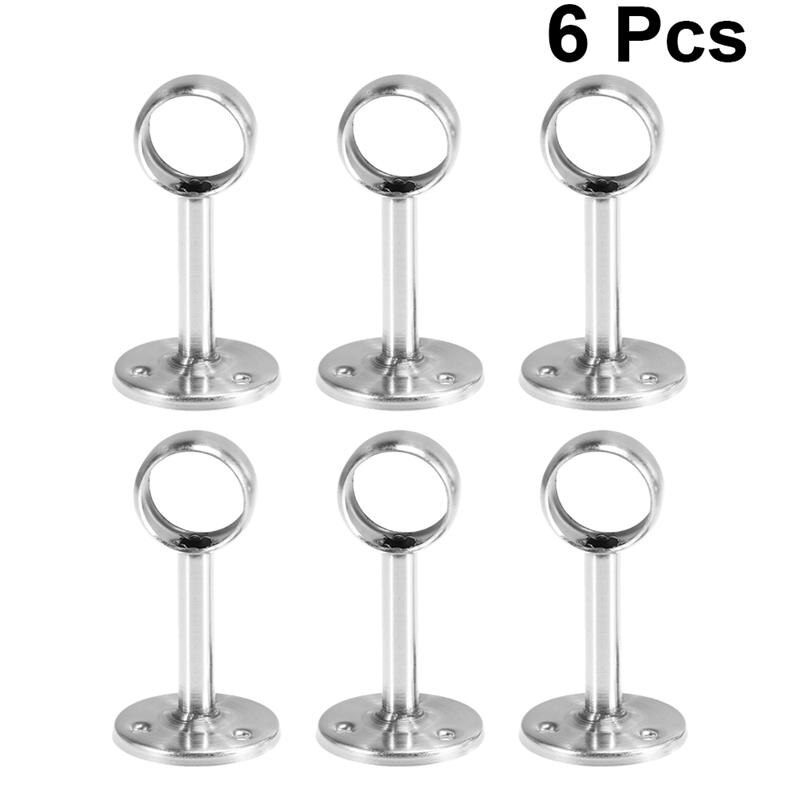 6pcs Stainless Steel Wardrobe Rod Hanging Rail Clo... – Vicedeal