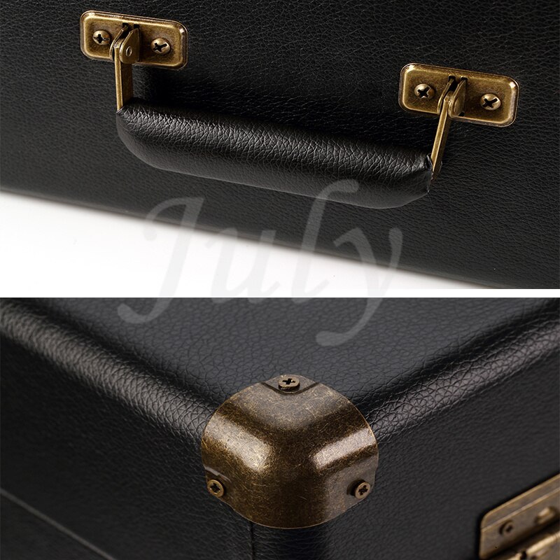 LP vinyl record case, 12 inch vintage leather phon... – Grandado