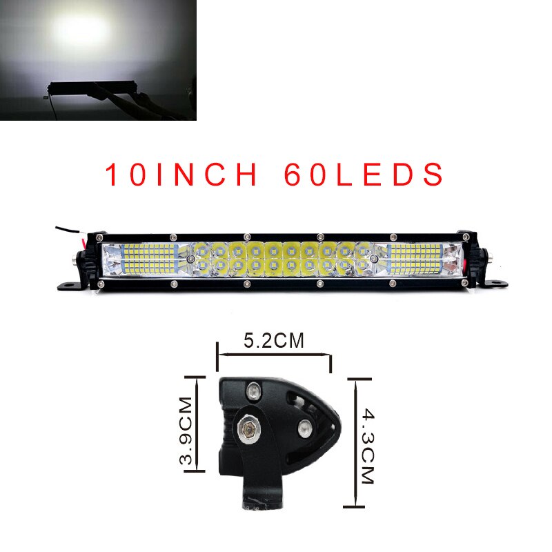 Barra de luz LED delgada Dua Row, 10 pulgadas, 20 ... – Grandado