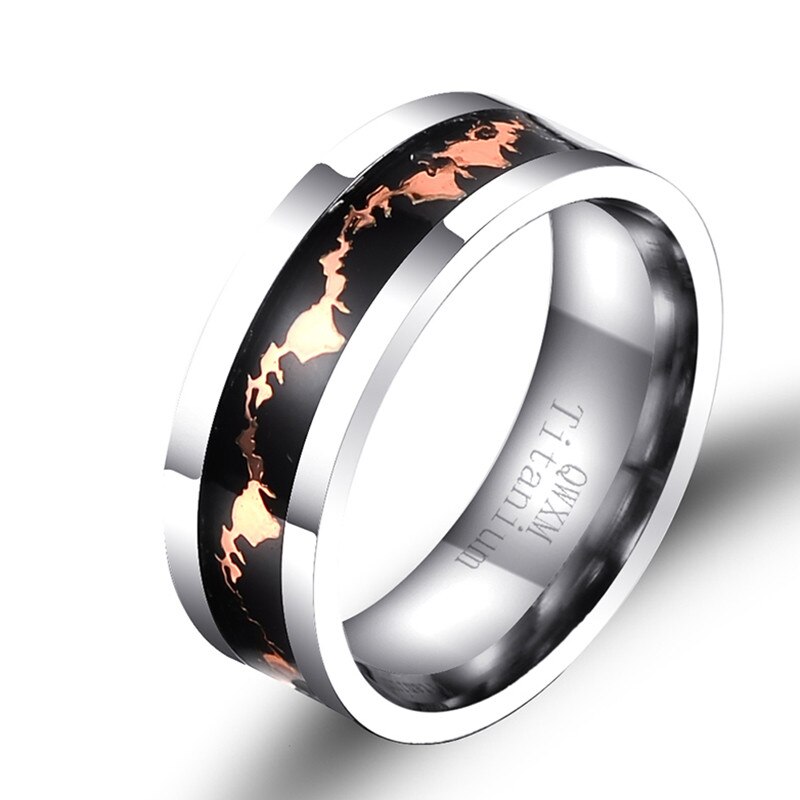 QianBei 8MM Titanium Steel Ring Maps Australia Car... – Grandado