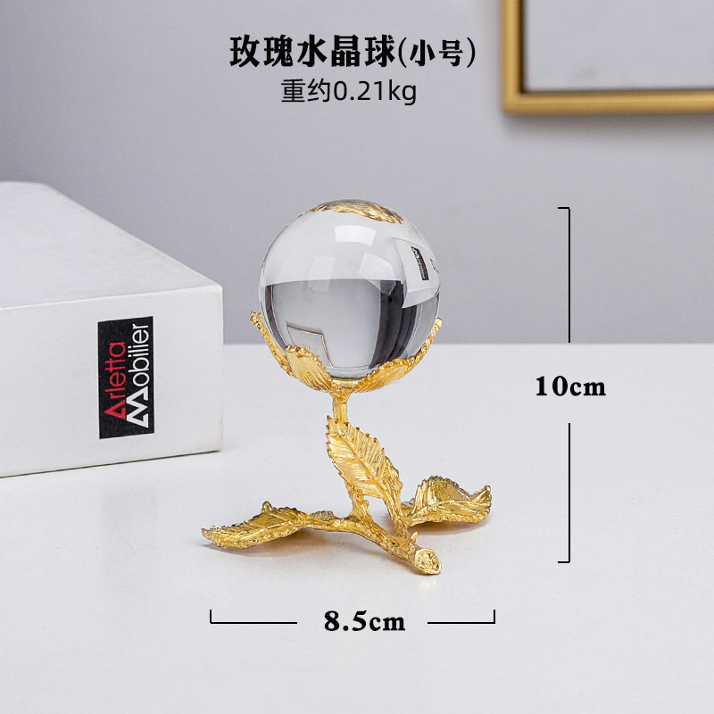 Nordic Light Luxury Metal Crystal Ball Ornament Ho... – Vicedeal