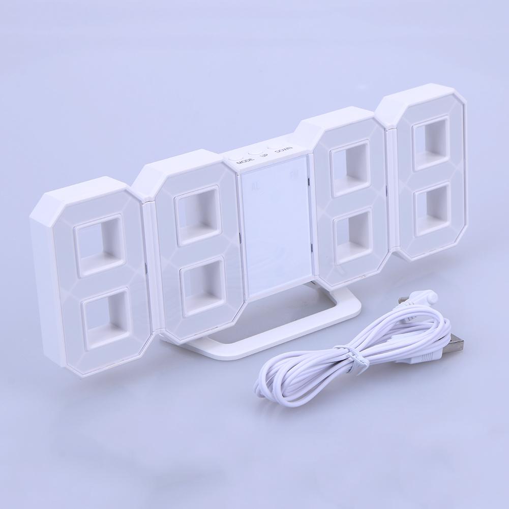 Digital 3D LED Table Clock USB Charging Built In B... – Grandado