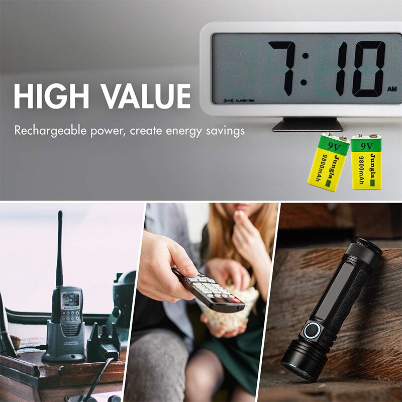 2022 9800mAh micro USB 9 Volt li-ion Rechargeable ... – Grandado