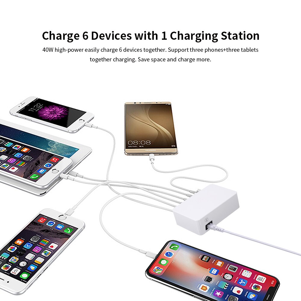Smart Charging Station with 6 Ports LCD USB Chargi... – Grandado