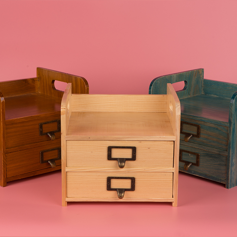 Solid wood storage box desktop wooden cosmetics mu... – Grandado