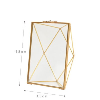 Gold Metal Glass Photo Frame Home Decoration Foldi... – Grandado