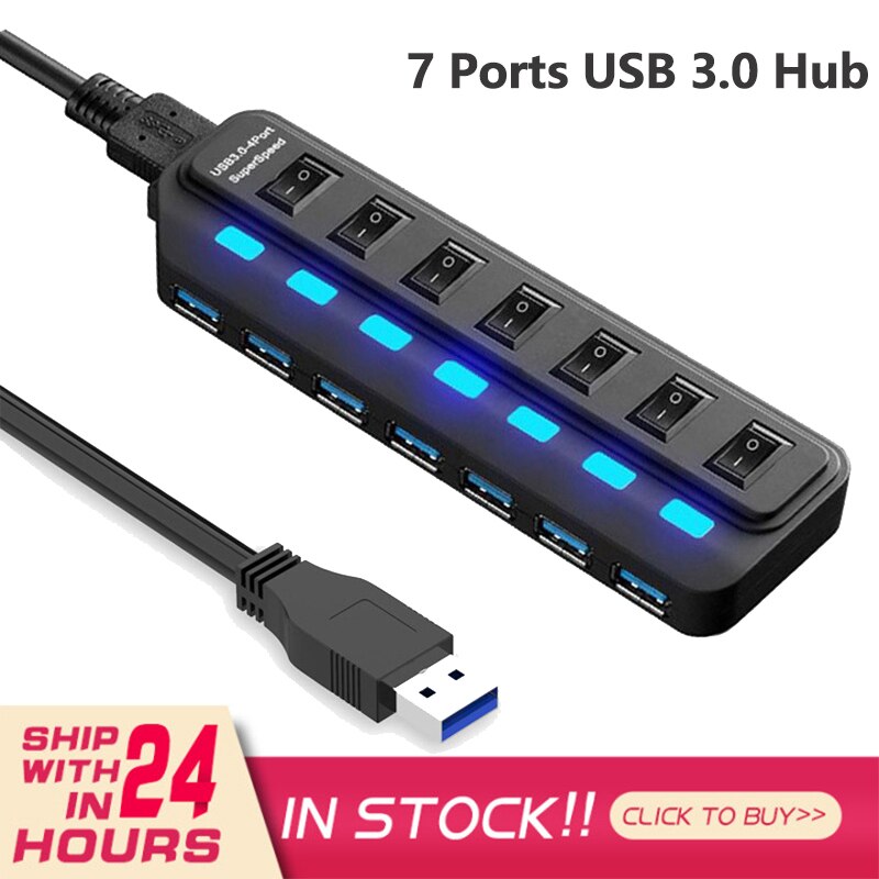 Usb Hub 3.0 Splitter,7-Port Usb 5Gbps Data Hub, ui... – Grandado