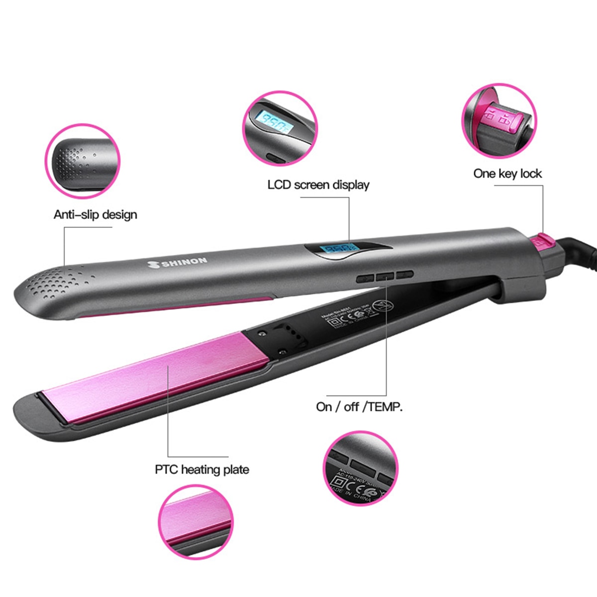 LED Display 580F ~950F 2 IN 1 straightening irons ... – Grandado