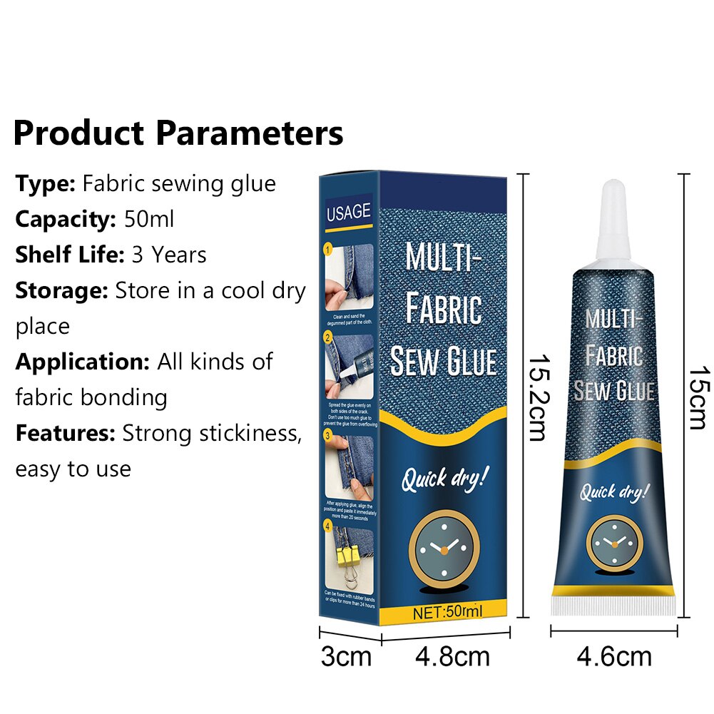 50ml Instant Liquid Fabric Sew Glue Quick Bonding ... – Grandado