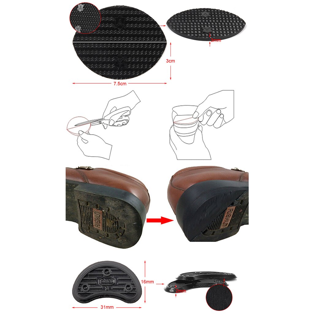 Rubber HEEL Savers TOE PLATES TAPS 3#, TIPS Grip P... – Vicedeal
