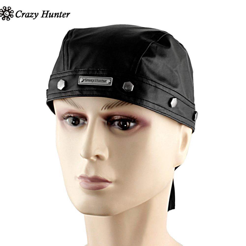 Leather Bandana Biker Doo Do Rag Headwrap Studded ... – Grandado
