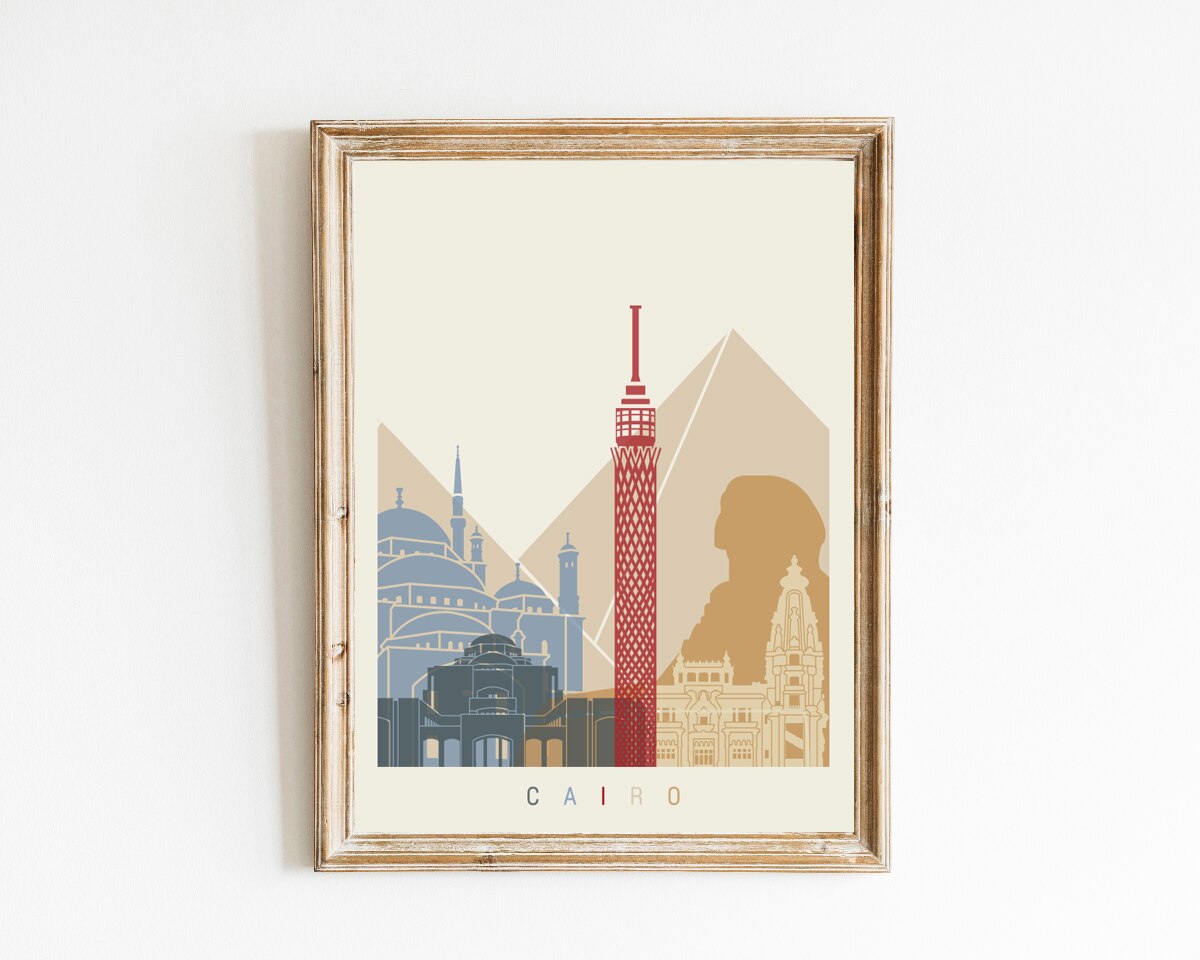 Cairo Skyline Poster- Lámina Artistica Decoracion ... – Vicedeal