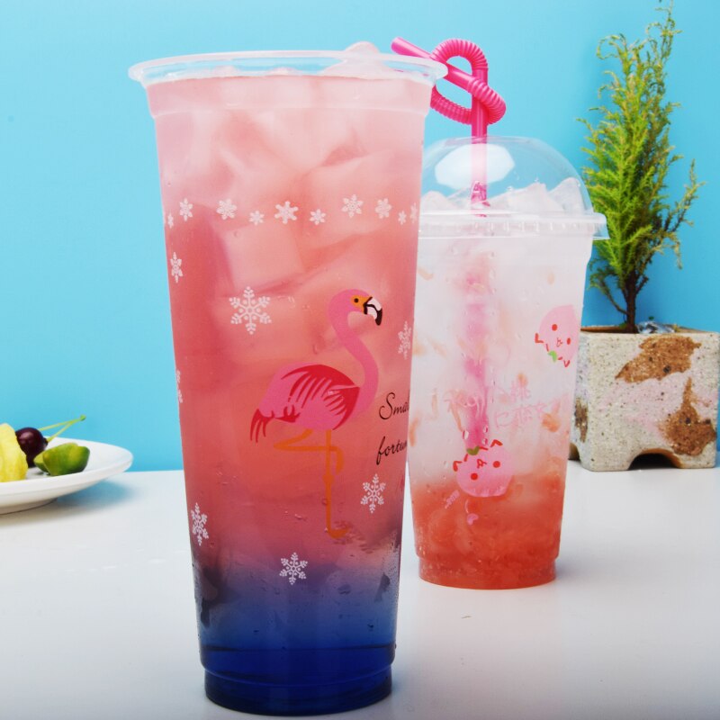 50pcs Transparent disposable juice cup 500ml 700ml... – Grandado