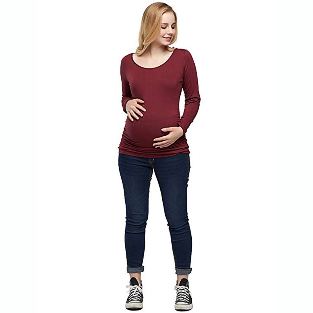 Women Motherho Maternity Red Tops Flattering Side ... – Vicedeal
